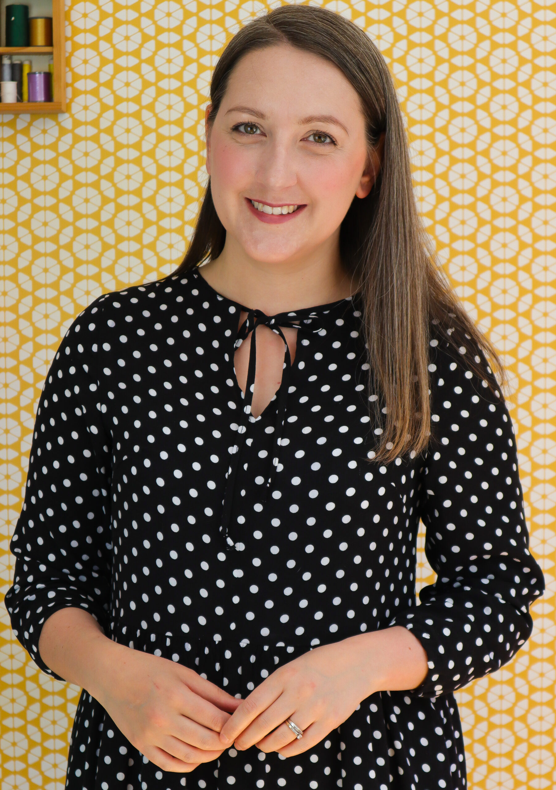 Polka dot Nina Lee Spring Dress – Almond Rock